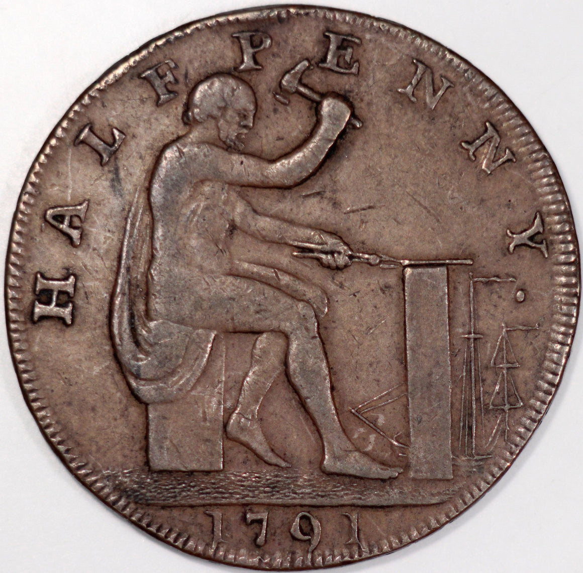 Great Britain 1/2 Penny 1791 John Wilkinson Iron Master Conder token ...