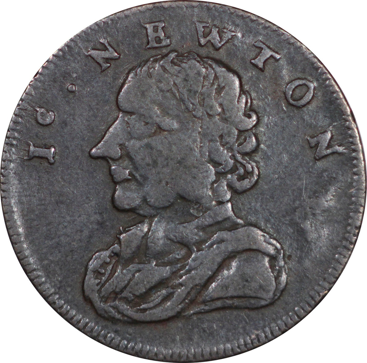 Great Britain 1793 Farthing, Middlesex Conder token, Sir Isaac Newton ...