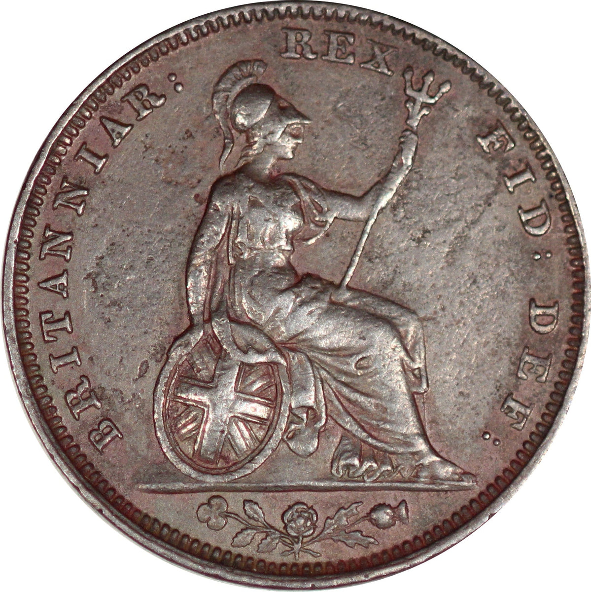 Great Britain Farthing 1827, KM#697, King George IV – ArabellaBanknotes.com