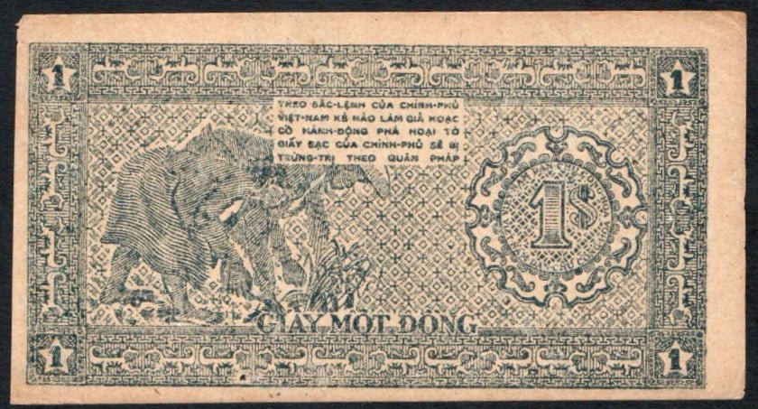 Vietnam 1 Dong Note 1947, P-9b – ArabellaBanknotes.com